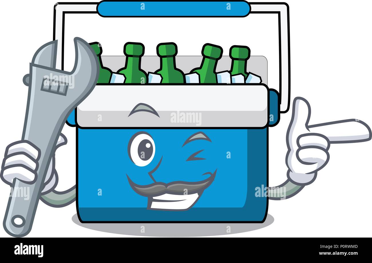 Mechanic freezer bag mascot cartoon Stock Vector Image & Art - Alamy