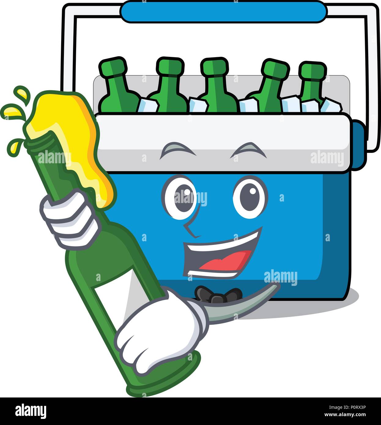 With beer freezer bag mascot cartoon Stock Vector Image & Art - Alamy