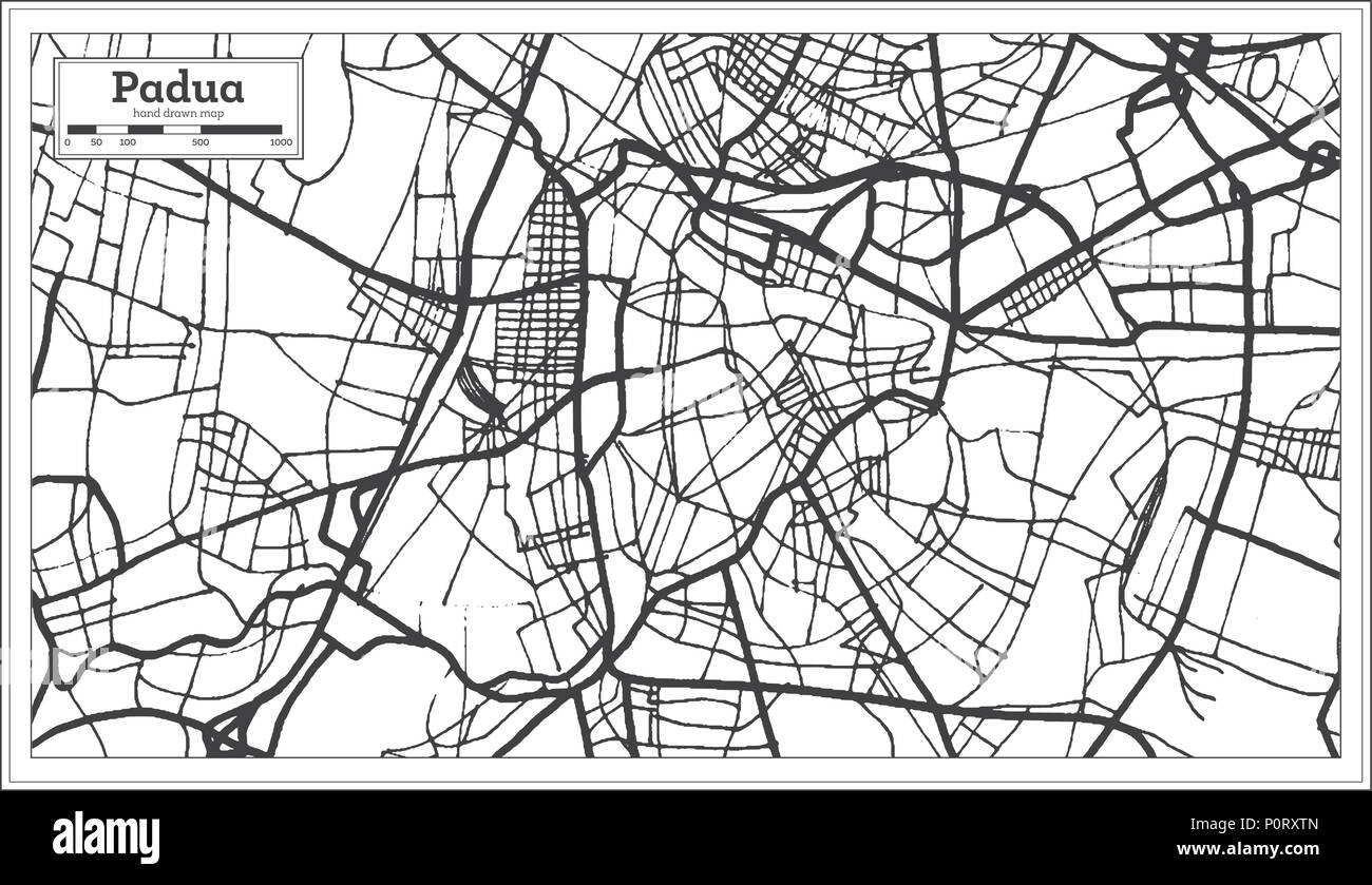 Padua Italy City Map in Retro Style. Outline Map. Vector Illustration ...