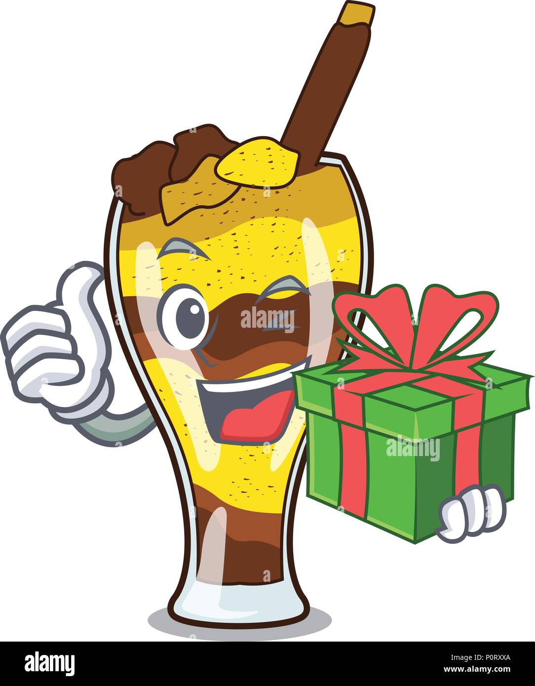 With gift mangonada fruit mascot cartoon Stock Vector Image & Art - Alamy