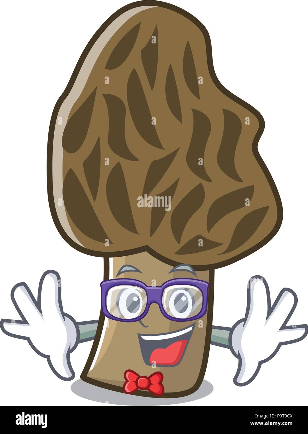 Geek morel mushroom character cartoon Stock Vector Image & Art - Alamy