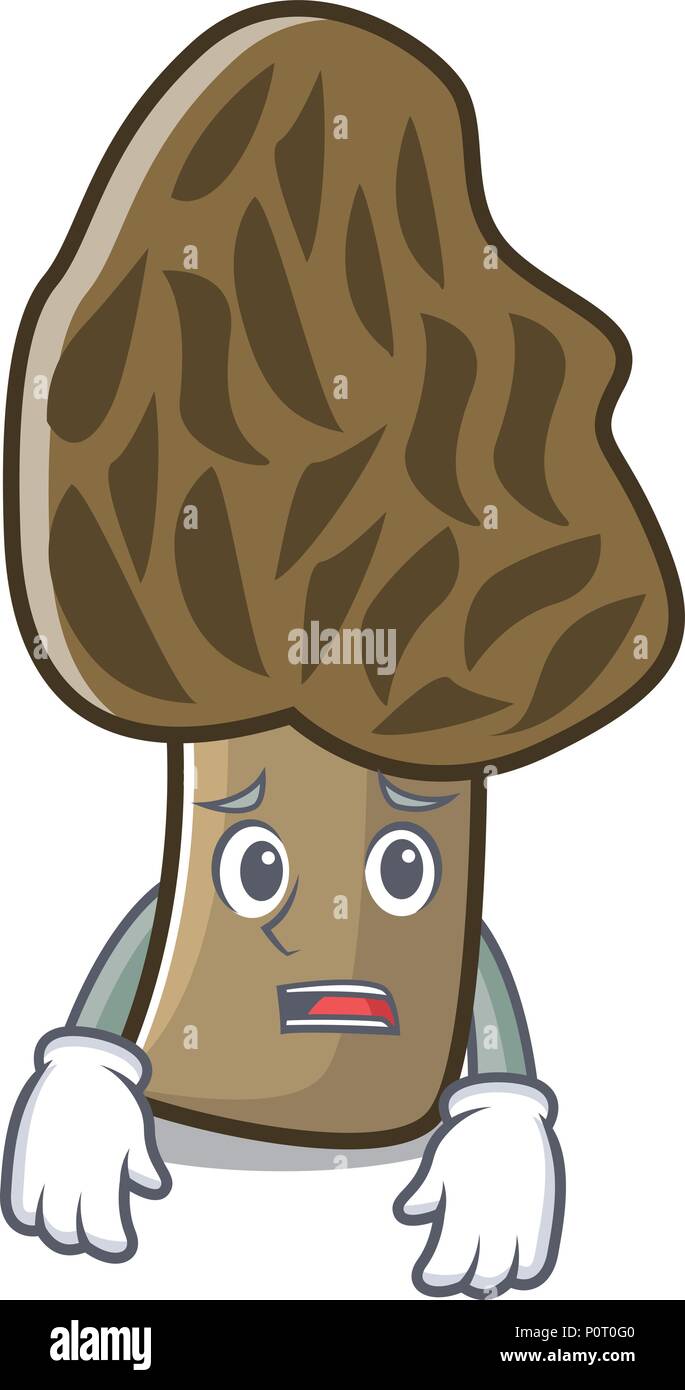 Afraid morel mushroom mascot cartoon Stock Vector Image & Art - Alamy
