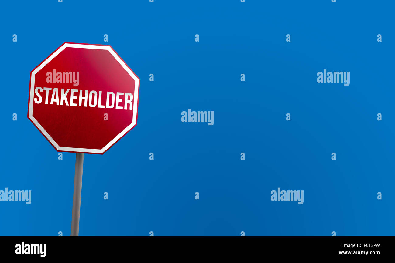 Stakeholder - red sign with blue sky Stock Photo - Alamy