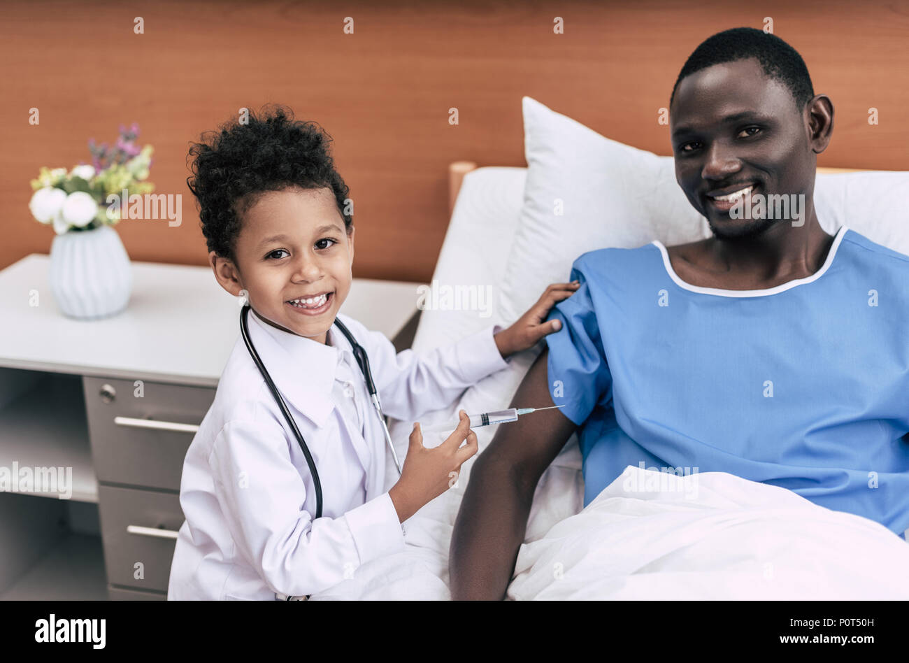 African american boy hospital bed hi-res stock photography and images ...