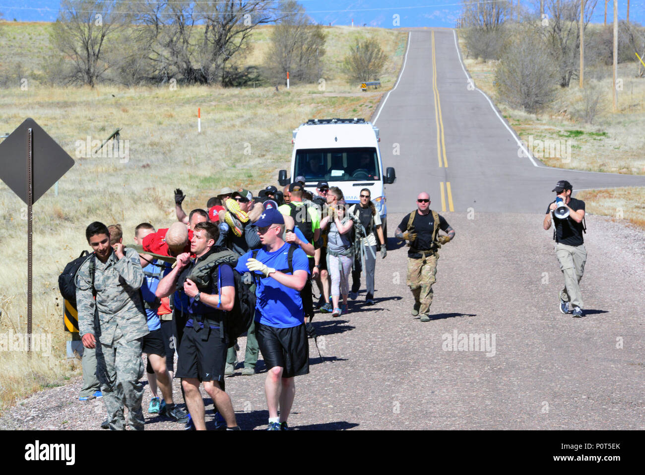SCHRIEVER AIR FORCE BASE, Colo.-- Team Cohesion Challenge participants ...