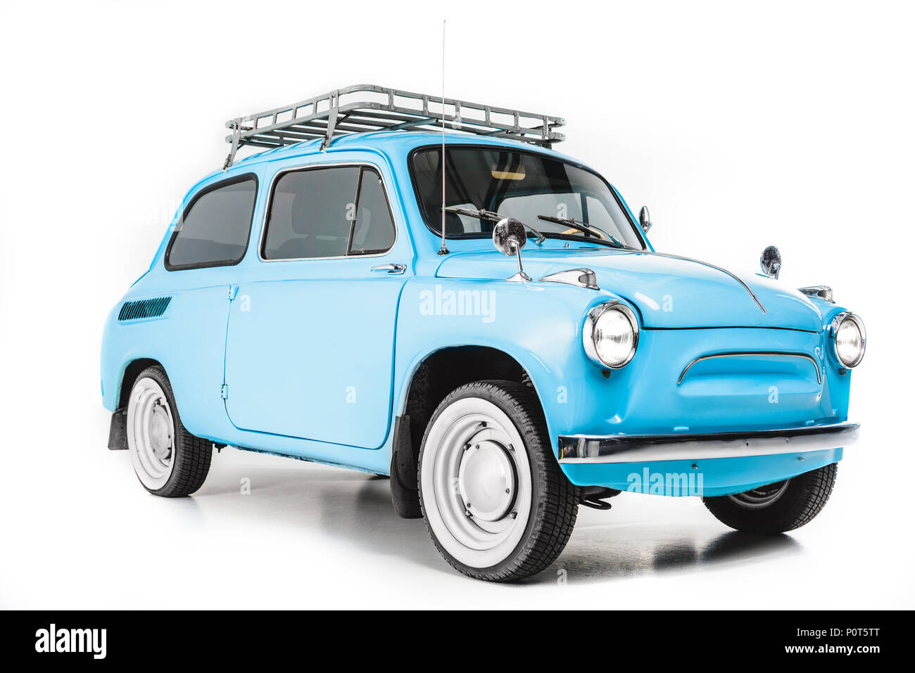 blue retro car isolated on white Stock Photo - Alamy