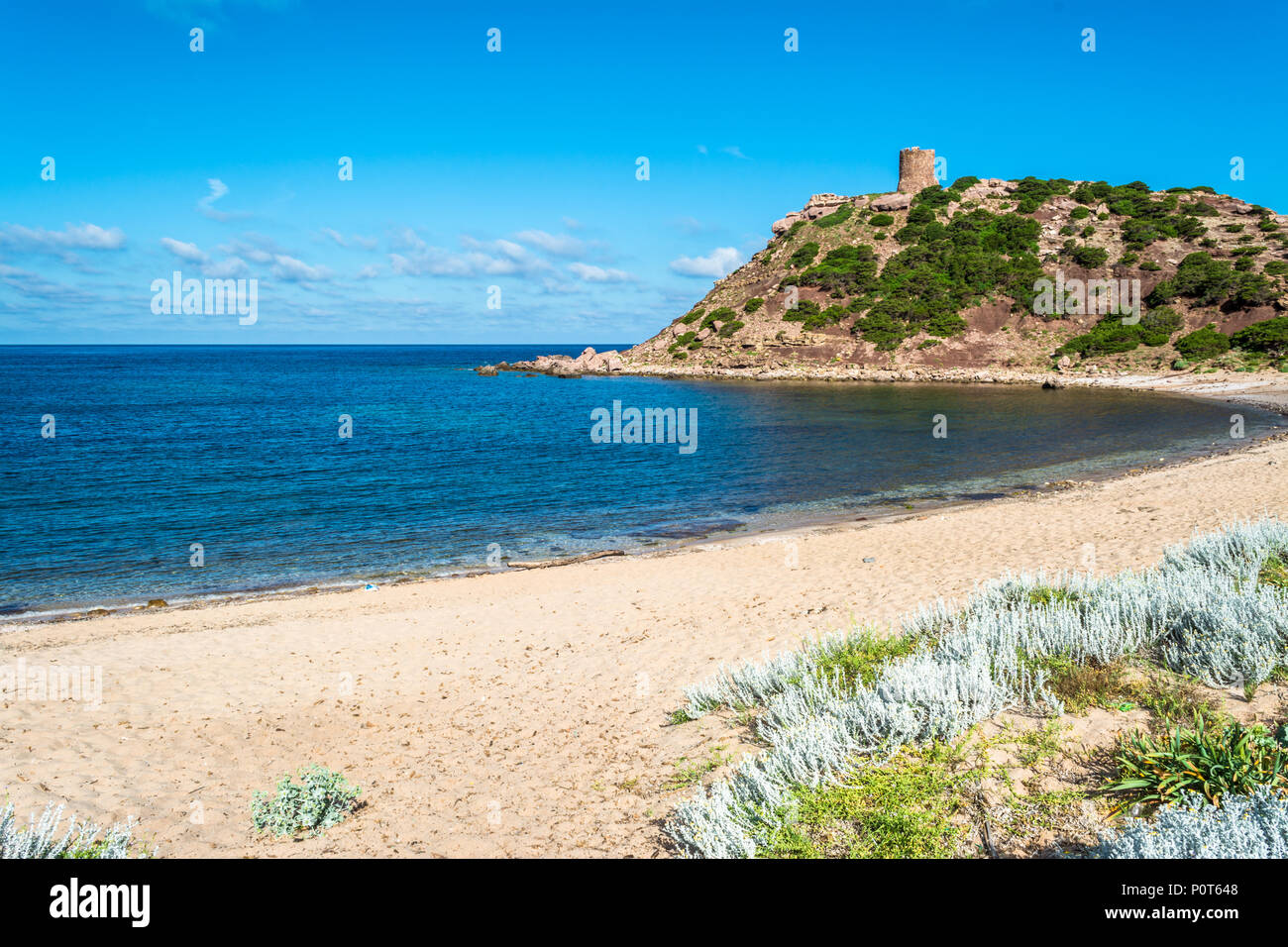 View of sardinian coast and beach of Porticciolo - Alghero - in a ...