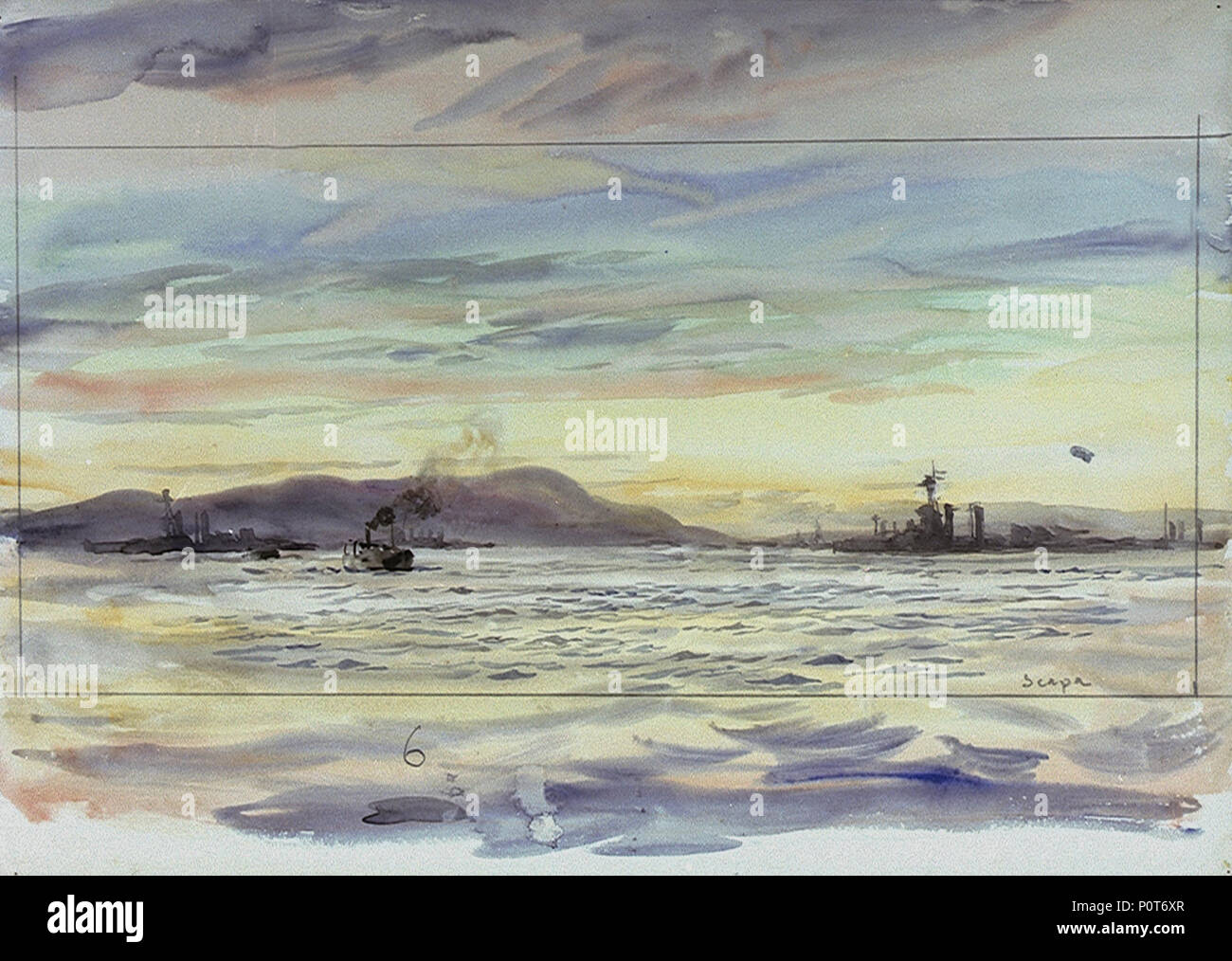 'Iron Duke'-class battleships at Scapa Flow, 1917-18 RMG PU9927 Stock ...