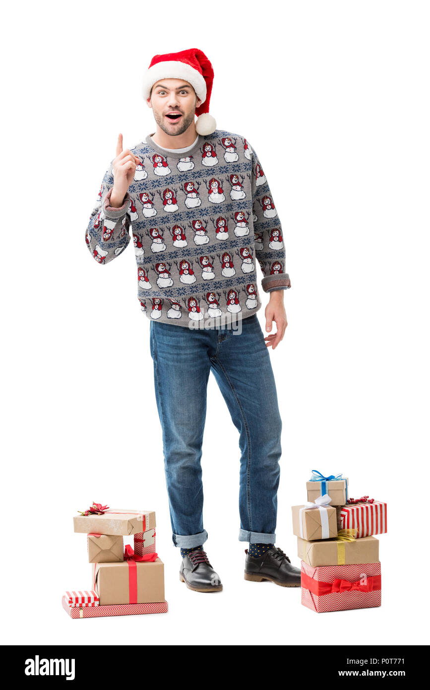 Adult male alone presents christmas hi-res stock photography and images ...