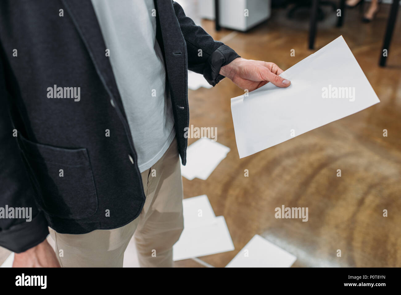 Businessman holding blank paper hi-res stock photography and images - Alamy