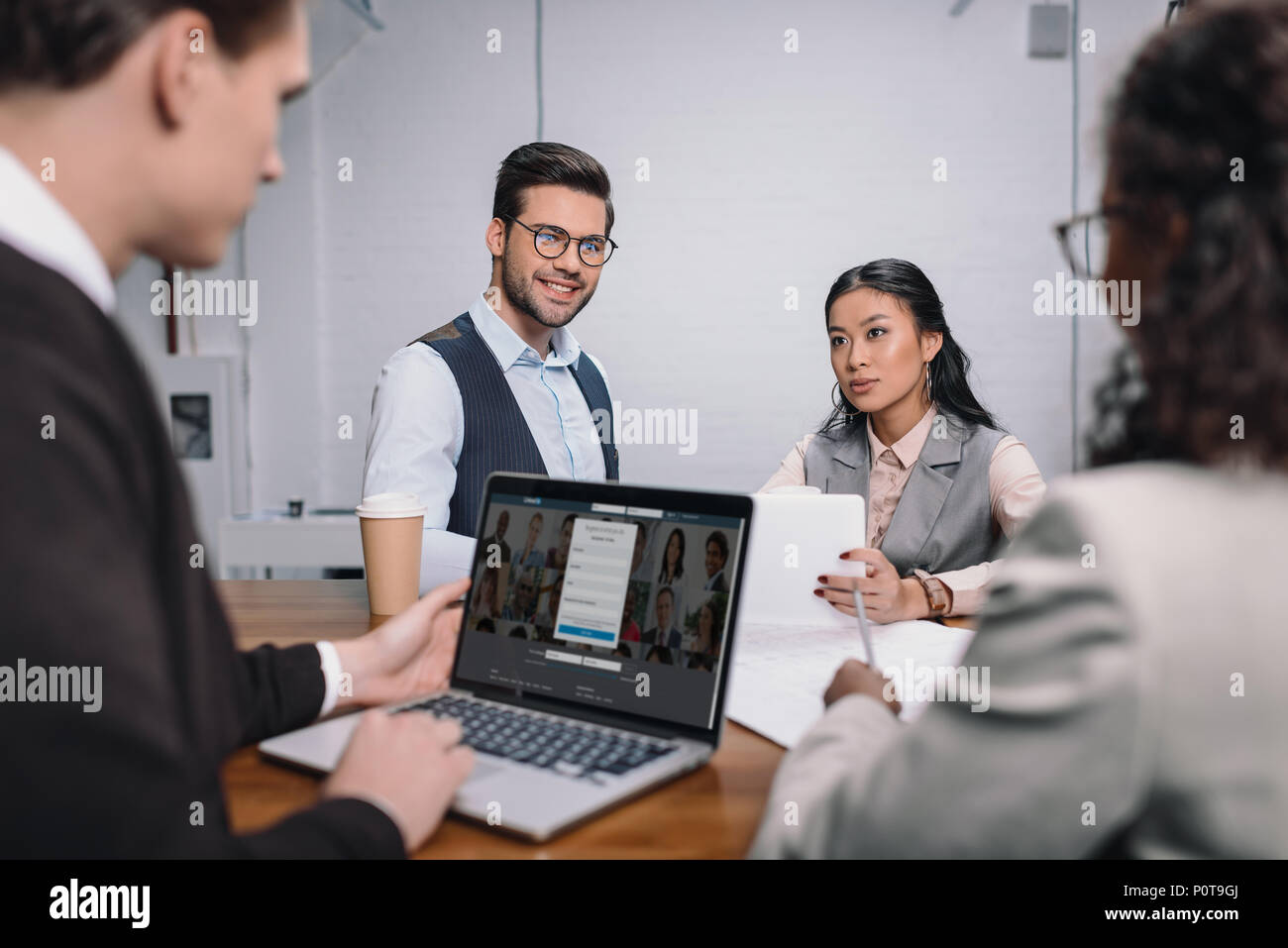 Linkedin laptop hi-res stock photography and images - Alamy