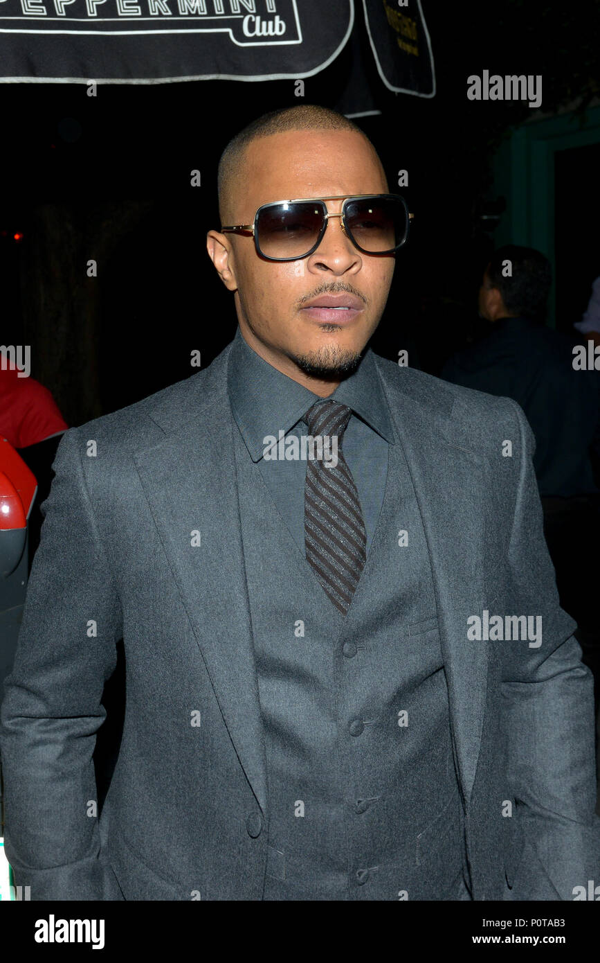 Rapper Ti Clifford Joseph Harris Jr Arriving At The Stevie Wonder Birthday Party At