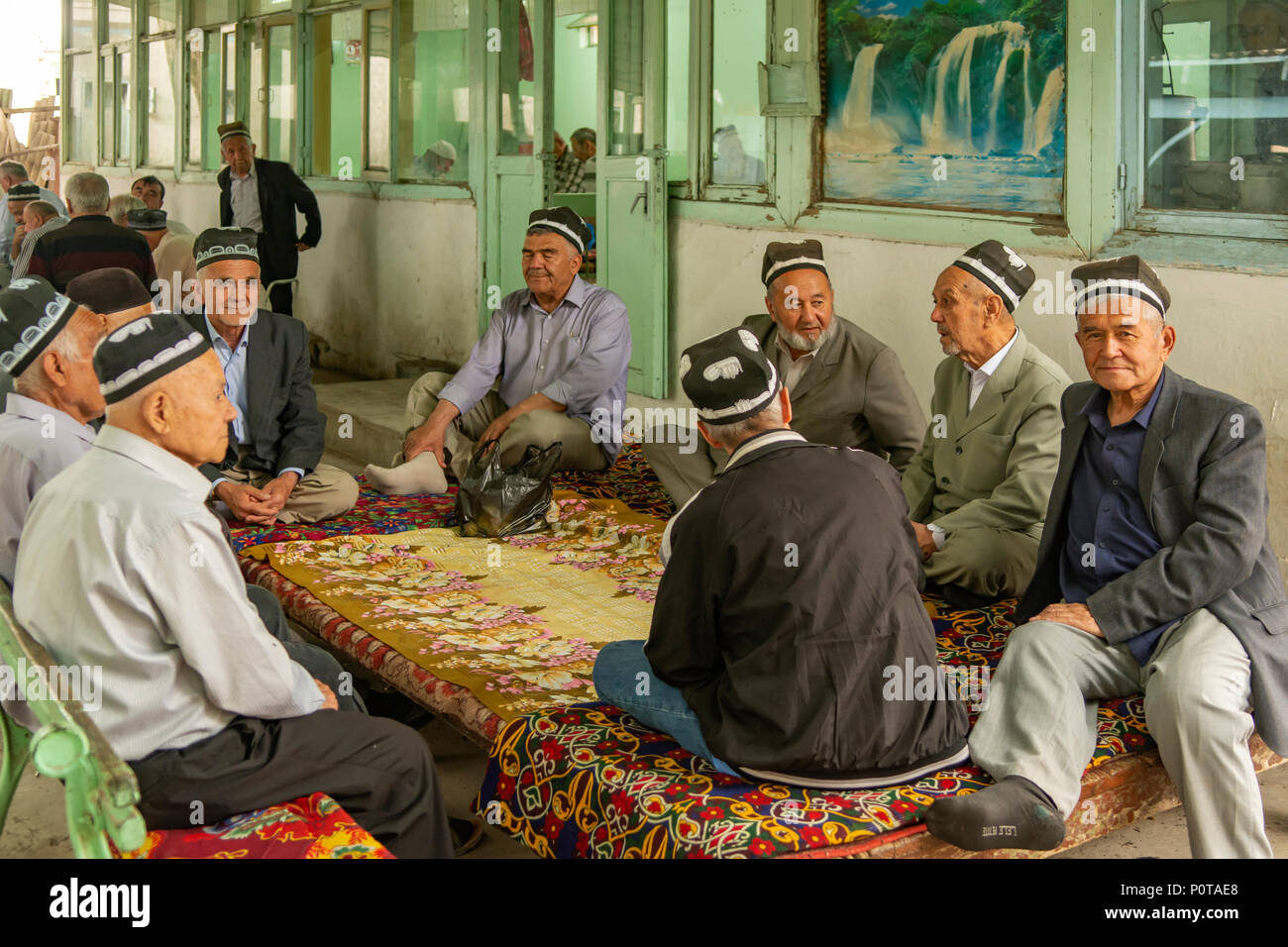 Traditional Tea House, Khujand, Tajikistan Stock Photo - Alamy