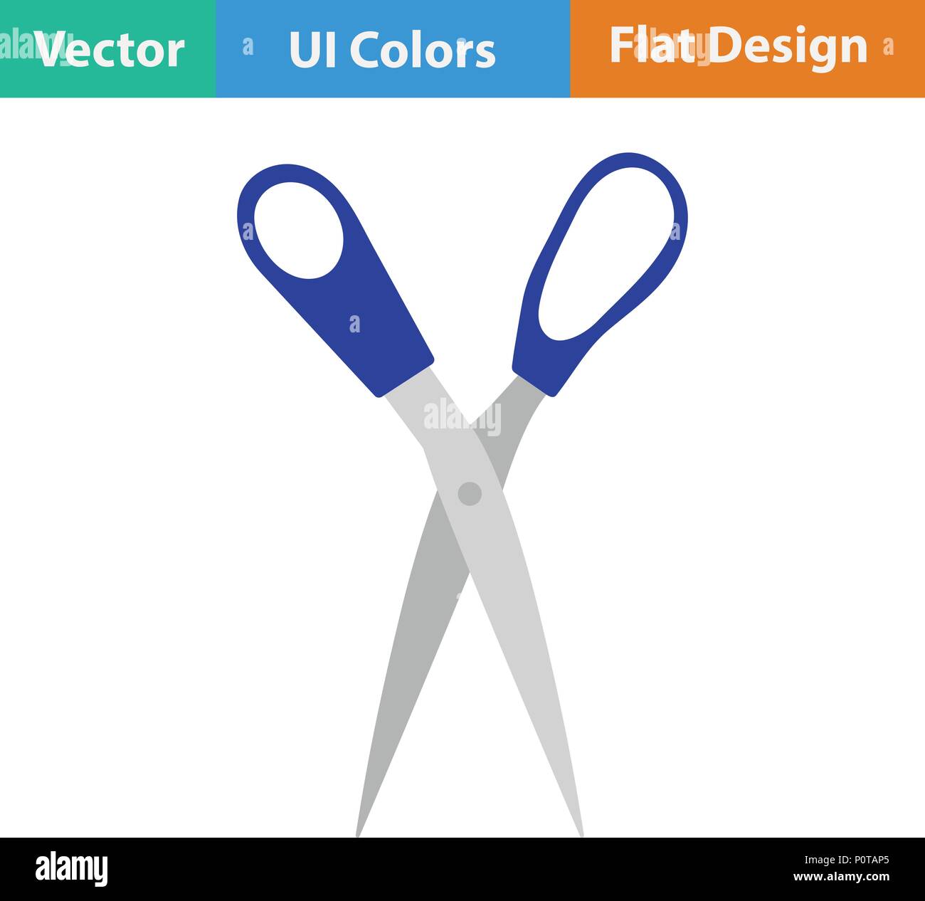 Tailor scissor icon. Flat color design. Vector illustration Stock ...