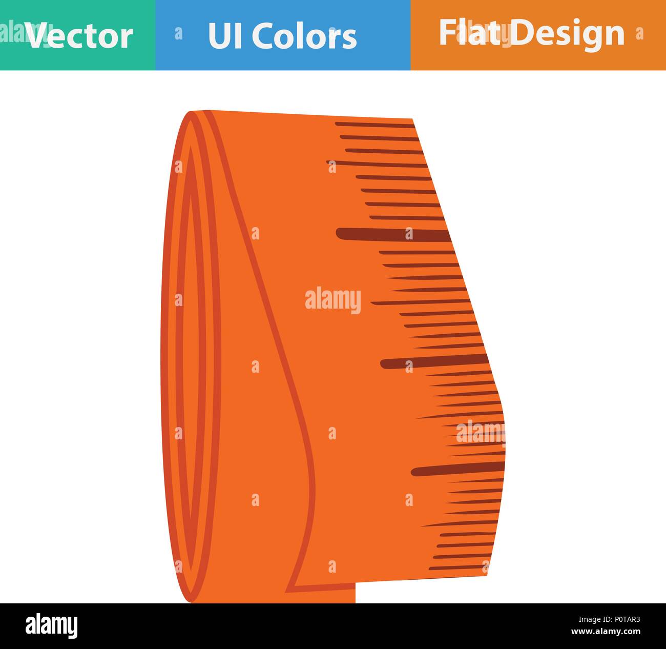 Tailor measure tape icon. Flat color design. Vector illustration Stock ...