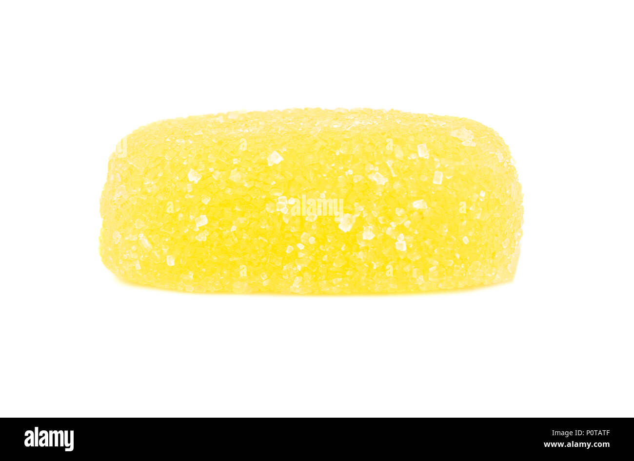 Yellow jelly candy isolated on a white background Stock Photo - Alamy