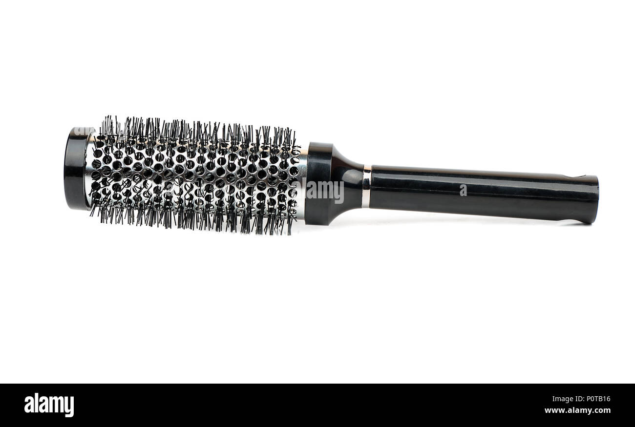 Plastic hairbrush hairdresser isolated on white background Stock Photo ...