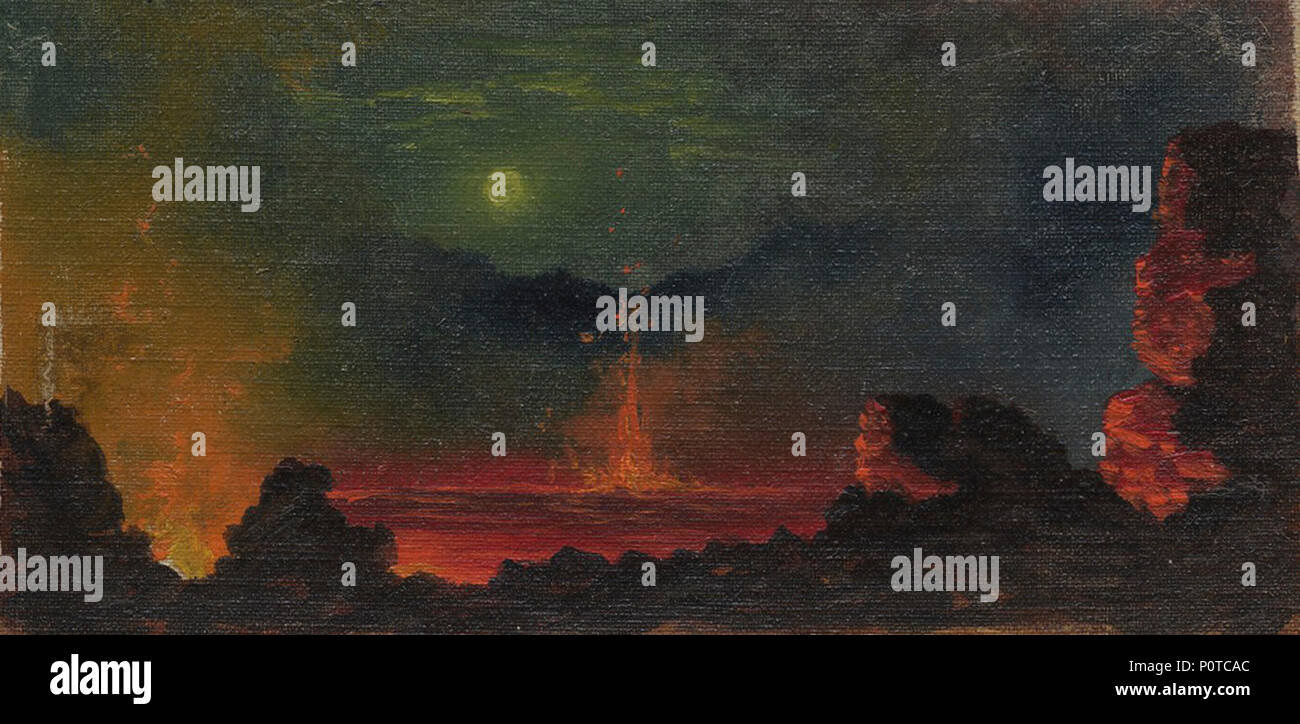 'Kilauea Caldera by Night' attributed to Ogura Yonesuke Itoh Stock ...