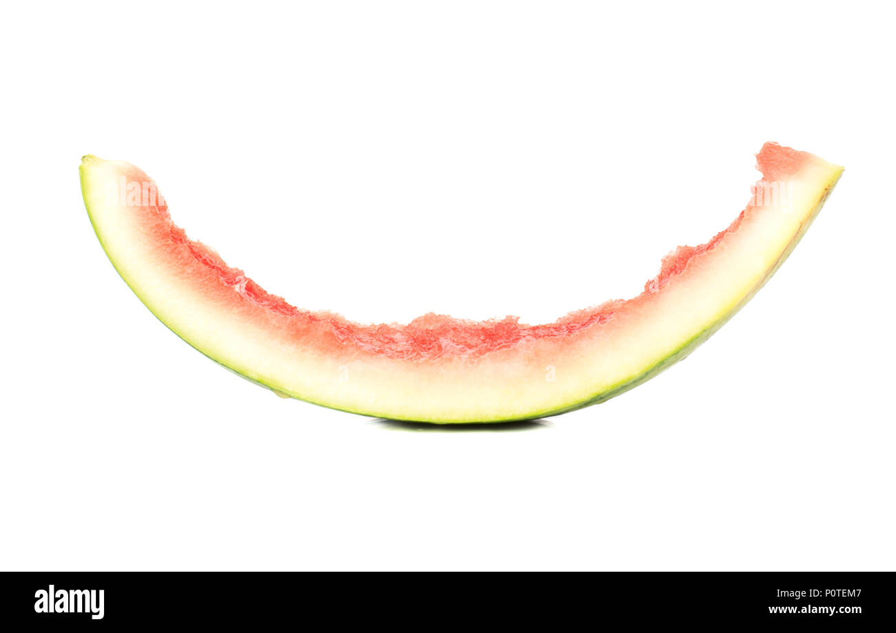 Eaten the rind of watermelon isolated on white background Stock Photo ...