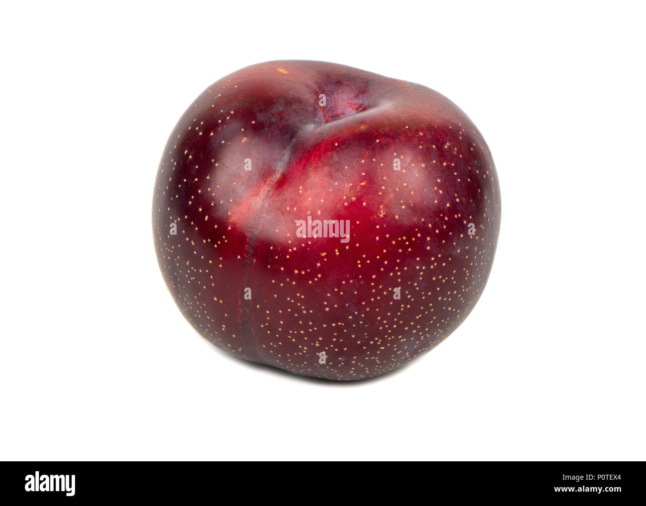 Delicious large red plum isolated on white background Stock Photo - Alamy