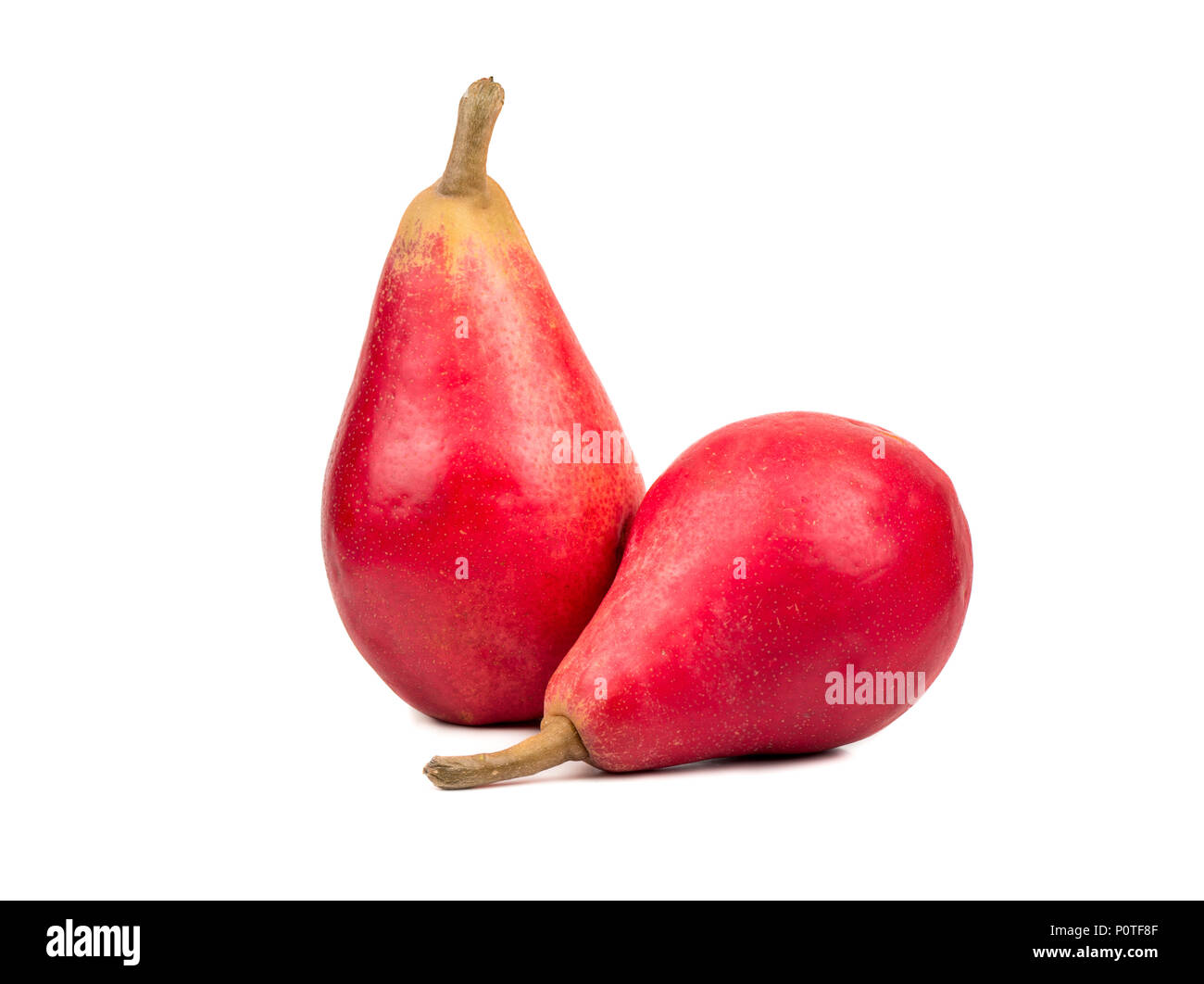 Two fresh red pears isolated on white background Stock Photo - Alamy