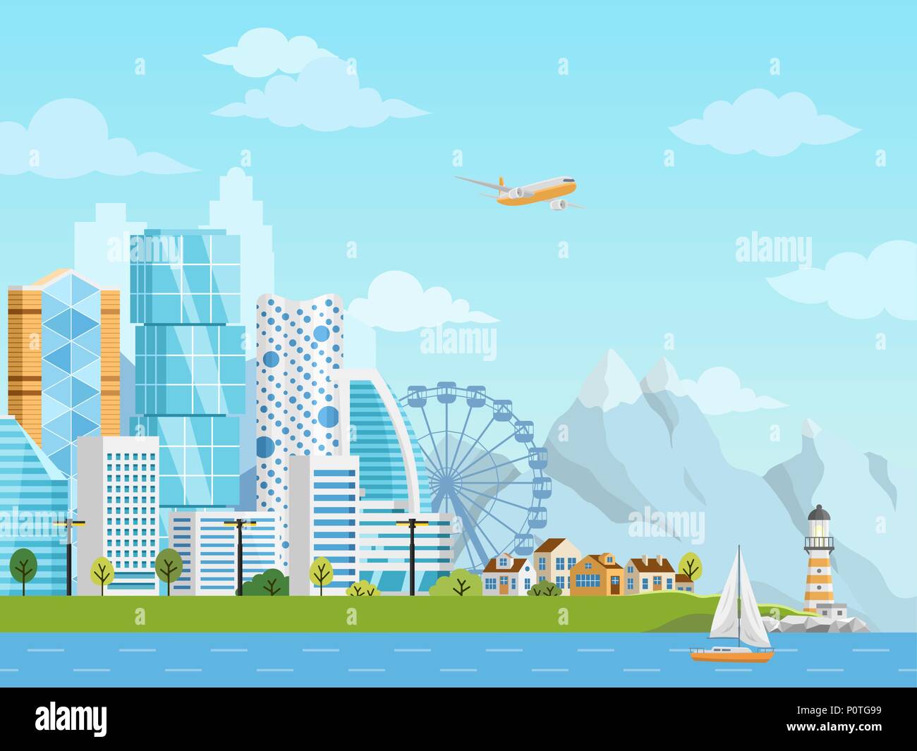 Downtown village Stock Vector Images - Alamy