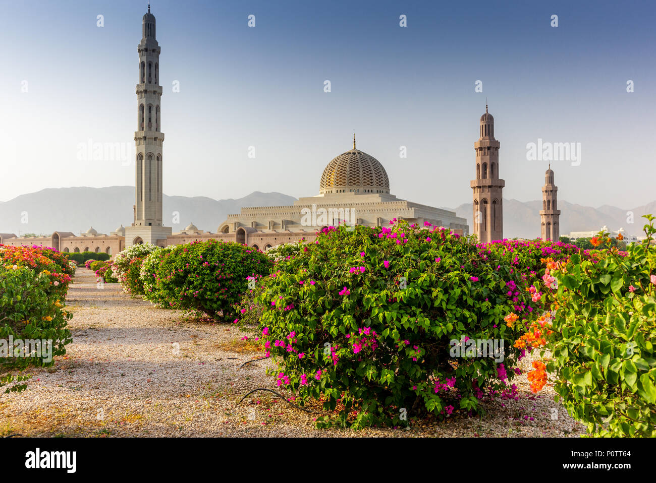The geometric beauty of of the Muscat Grand Mosque and its garden in ...
