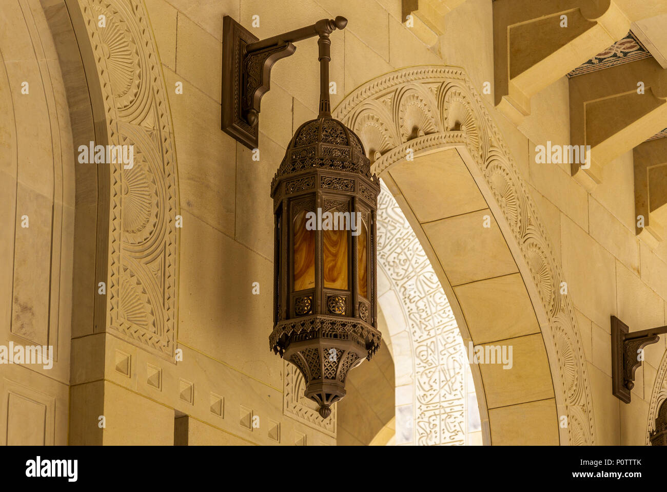 Architectural design detail of the Muscat Grand Mosque - 1 Stock Photo ...