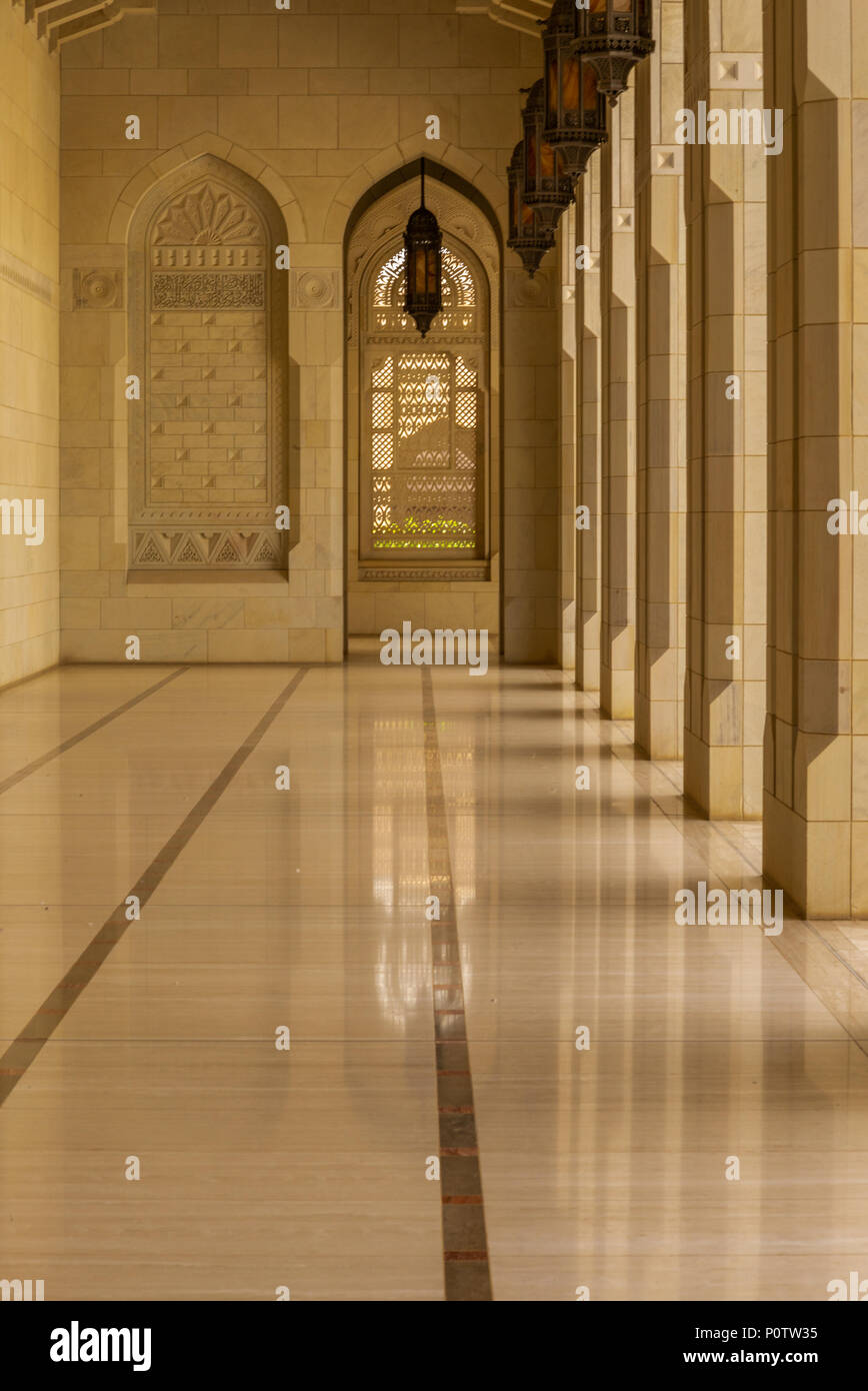 Architectural design detail of the Muscat Grand Mosque - 1 Stock Photo ...