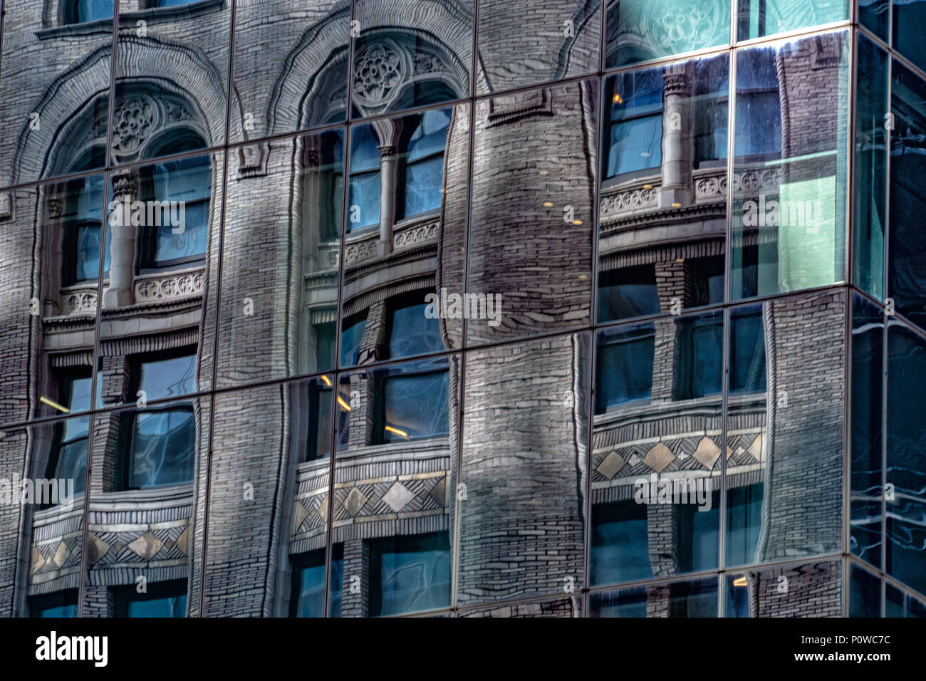 library way new york city building reflection detail Stock Photo - Alamy