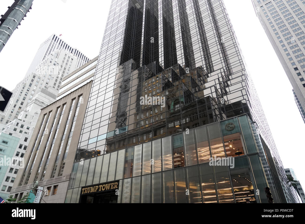 NEW YORK, USA - MAY 27 2018 - people at Trump Tower new city landmark ...