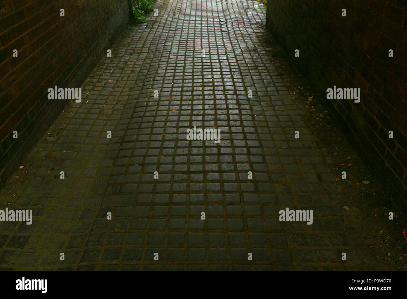 Old street cobbled flooring in Laughton Rd, Dinnington, Sheffield S25 a ...