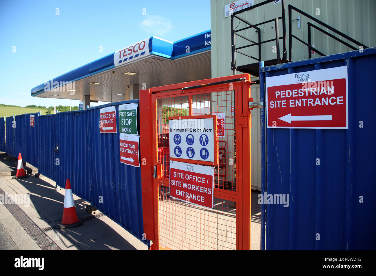 Tesco service area site being fully refurbished at the at Undergate Rd ...