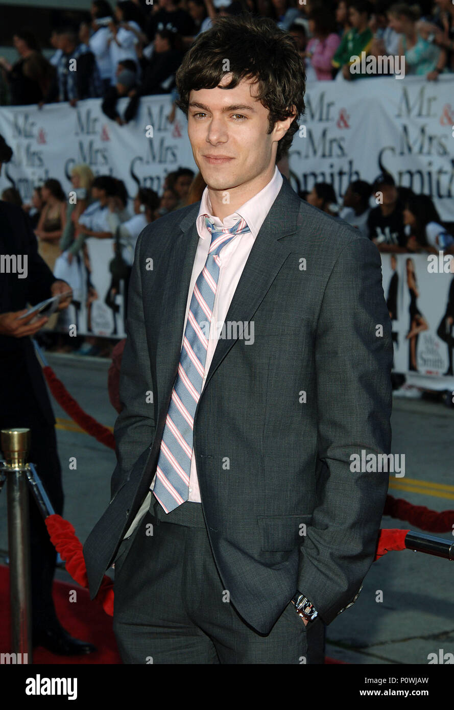 Adam Brody arriving at the Mr & Ms Smith Premiere at the Westwood ...