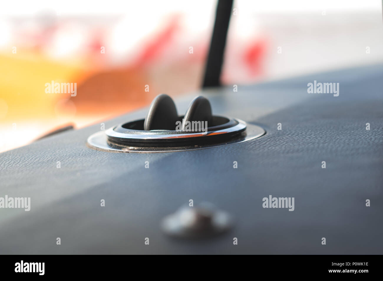 Volume level control and mobile phone controls on the steering wheel ...
