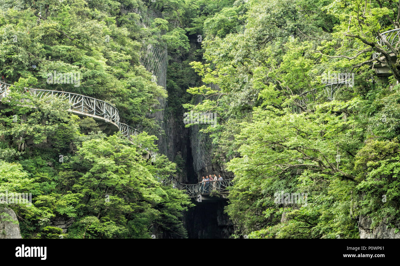The Cliff Hanging Walkway at Tianmen Mountain, The Heaven's Gate at ...