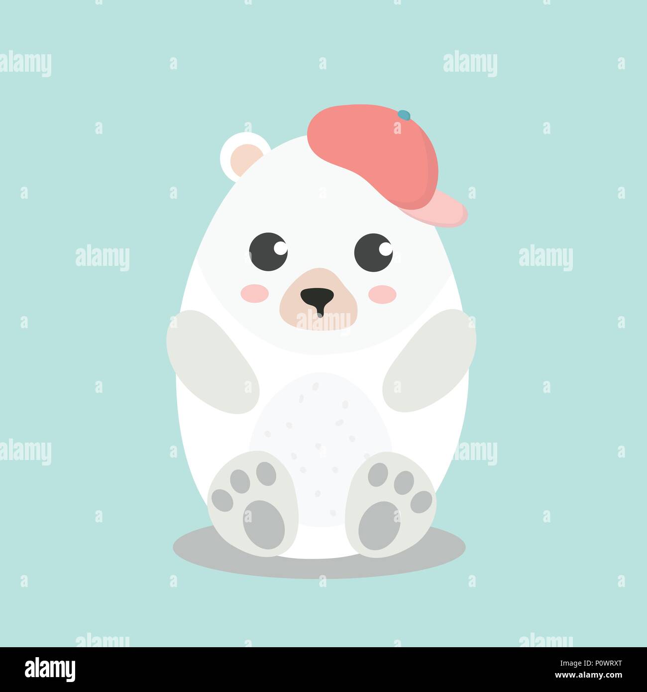Wild polar bear in zoo Stock Vector Images - Alamy