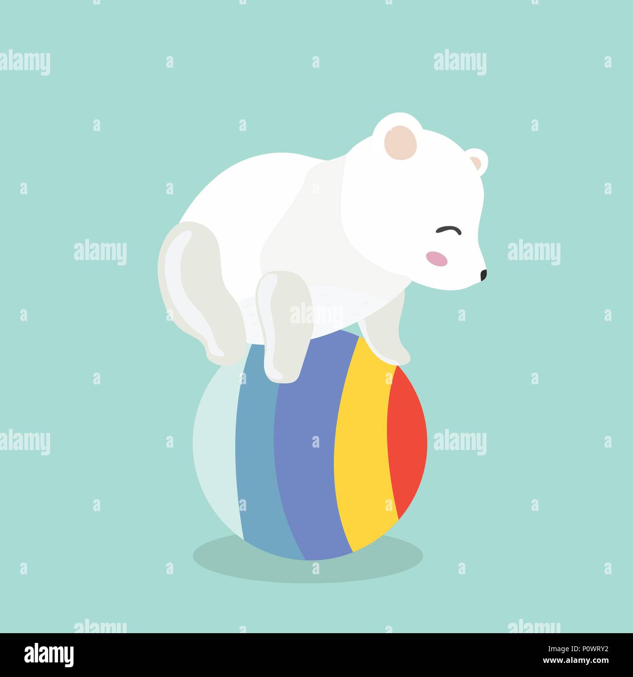 Polar Bear Playing Ball Stock Vector Image & Art - Alamy