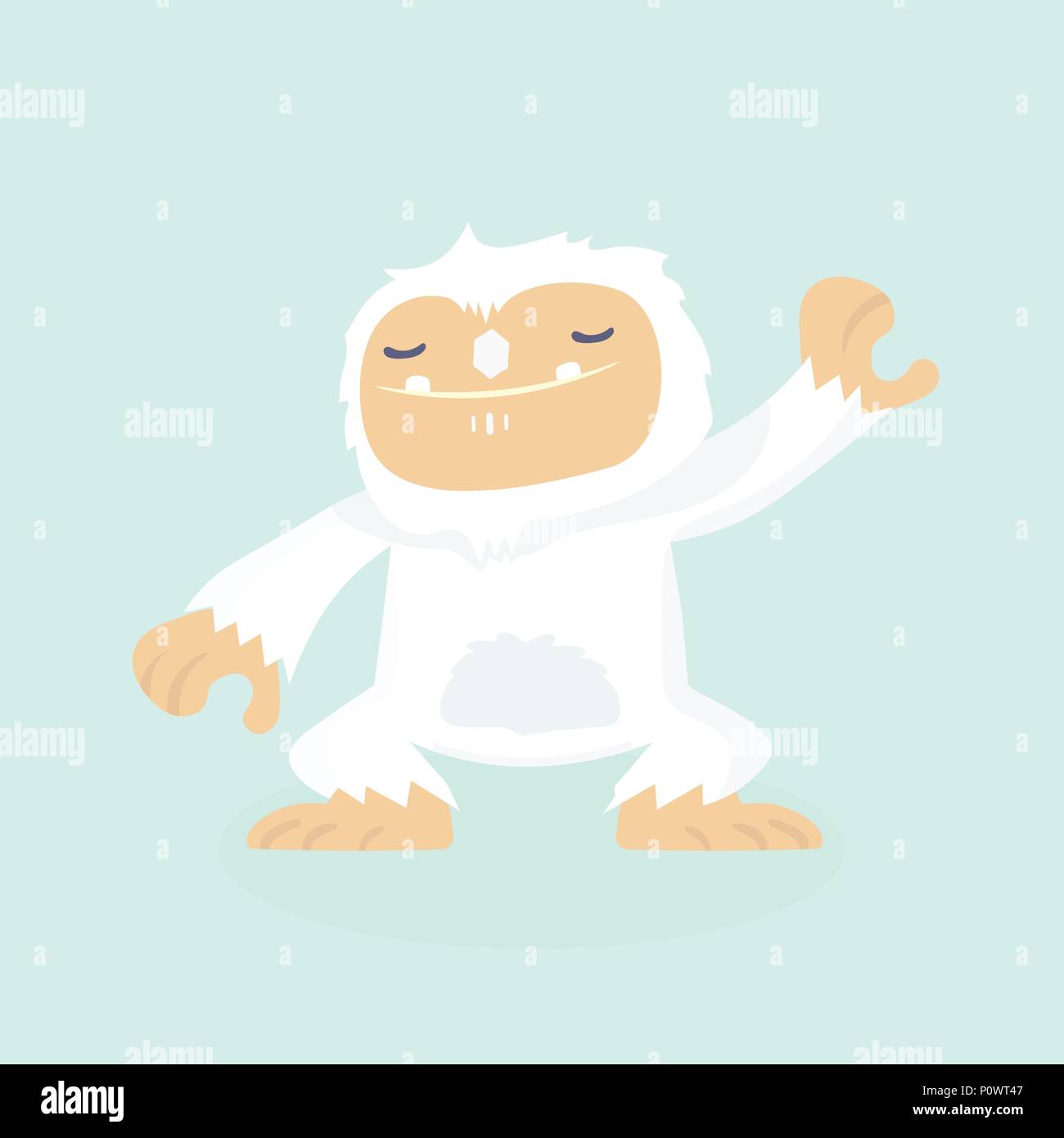 Cute yeti on pastel background Stock Vector Image & Art - Alamy