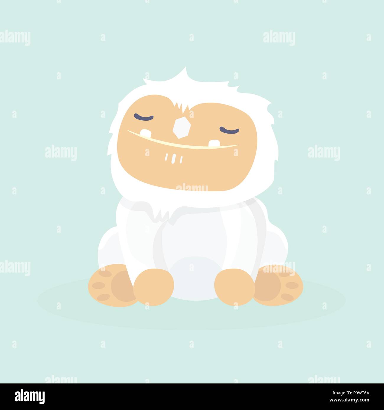 Cute yeti on pastel background Stock Vector Image & Art - Alamy