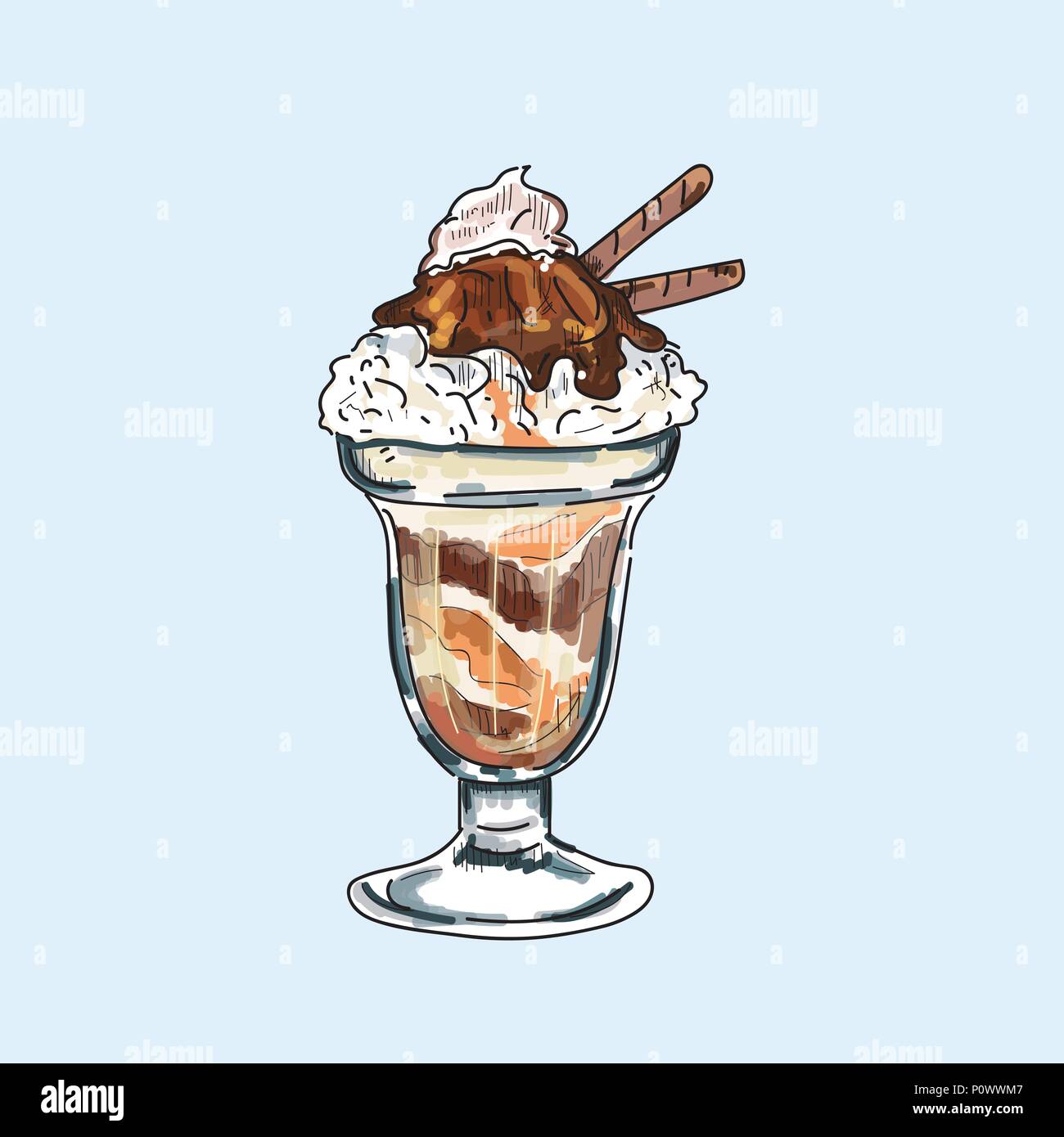 Ice cream Hand writing cartoon on pastel background Stock Vector Image ...