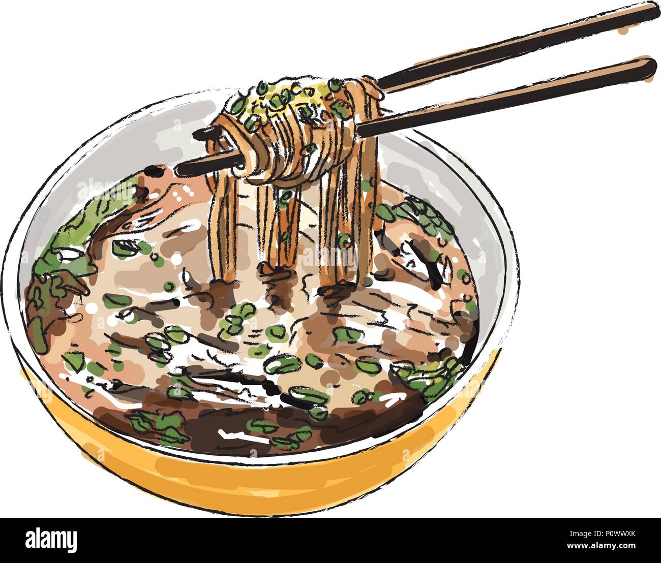 Noodle Bowl Stock Vector Images - Alamy