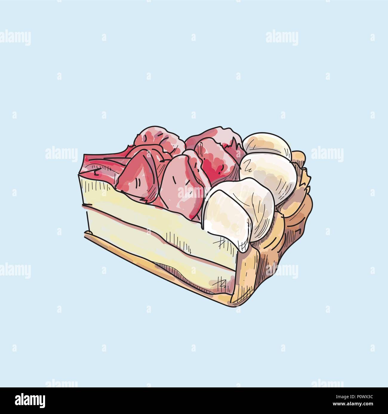 Slice of cake isolated on pastel background Stock Vector Image & Art ...
