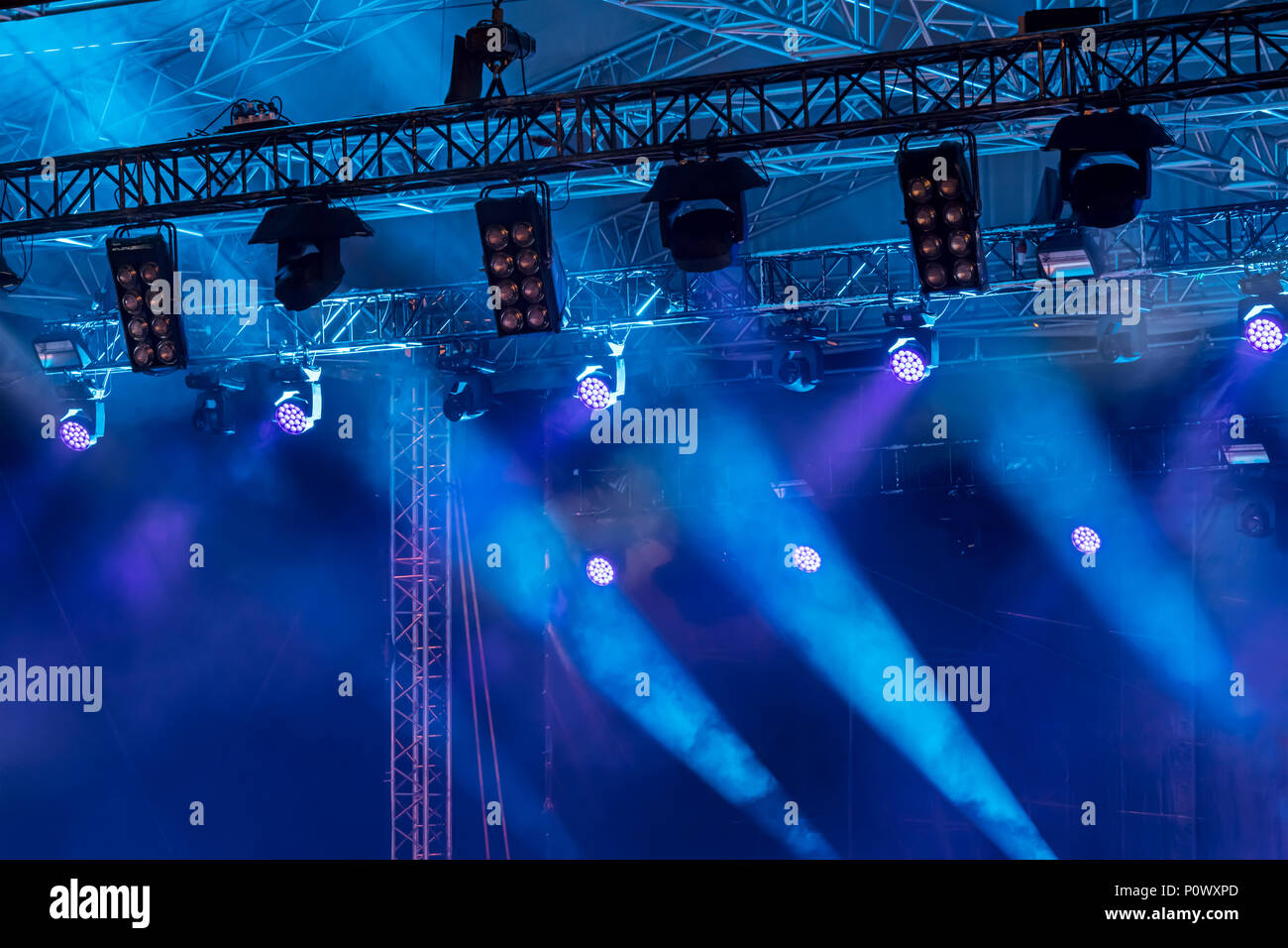 Blue fog electric lights effect hi-res stock photography and images - Alamy