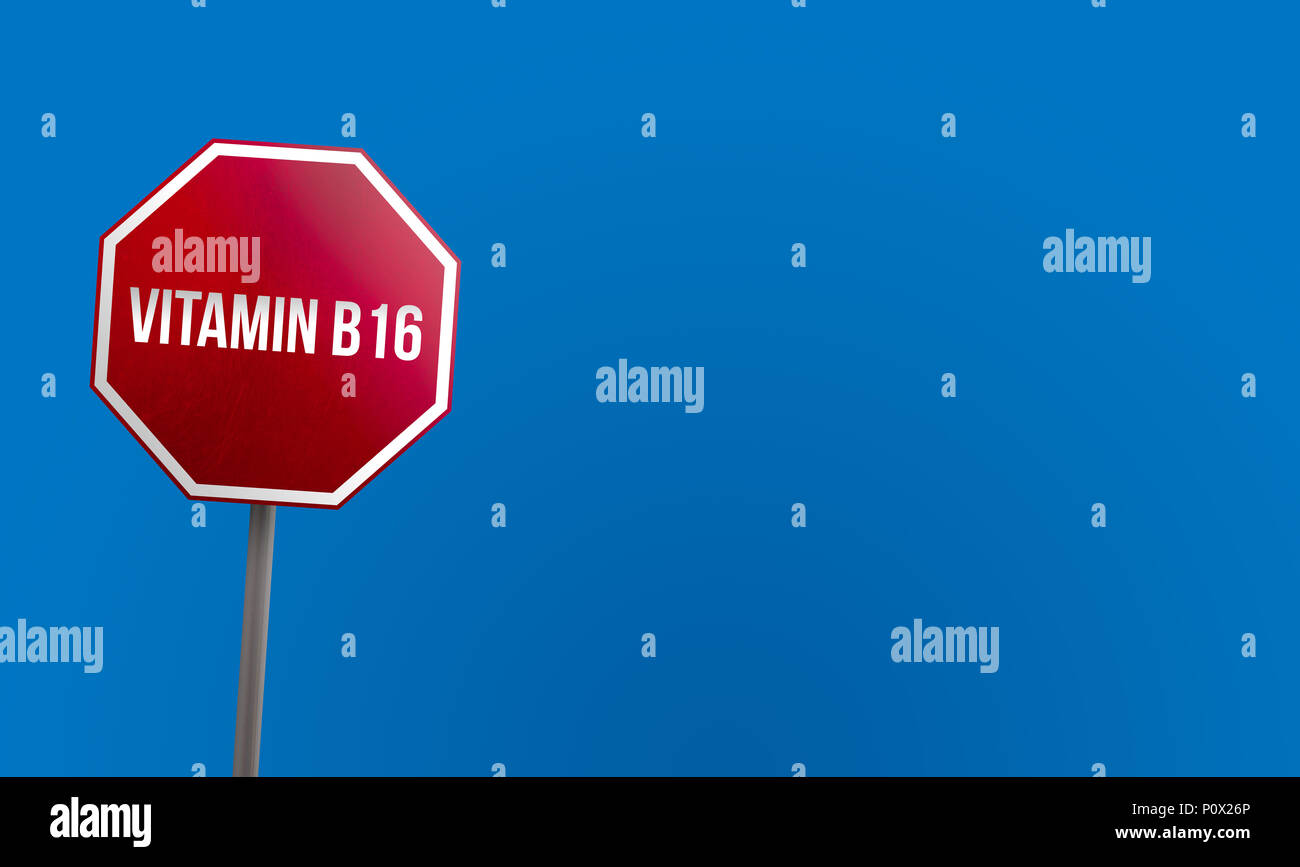 Vitamin B16 - red sign with blue sky Stock Photo - Alamy