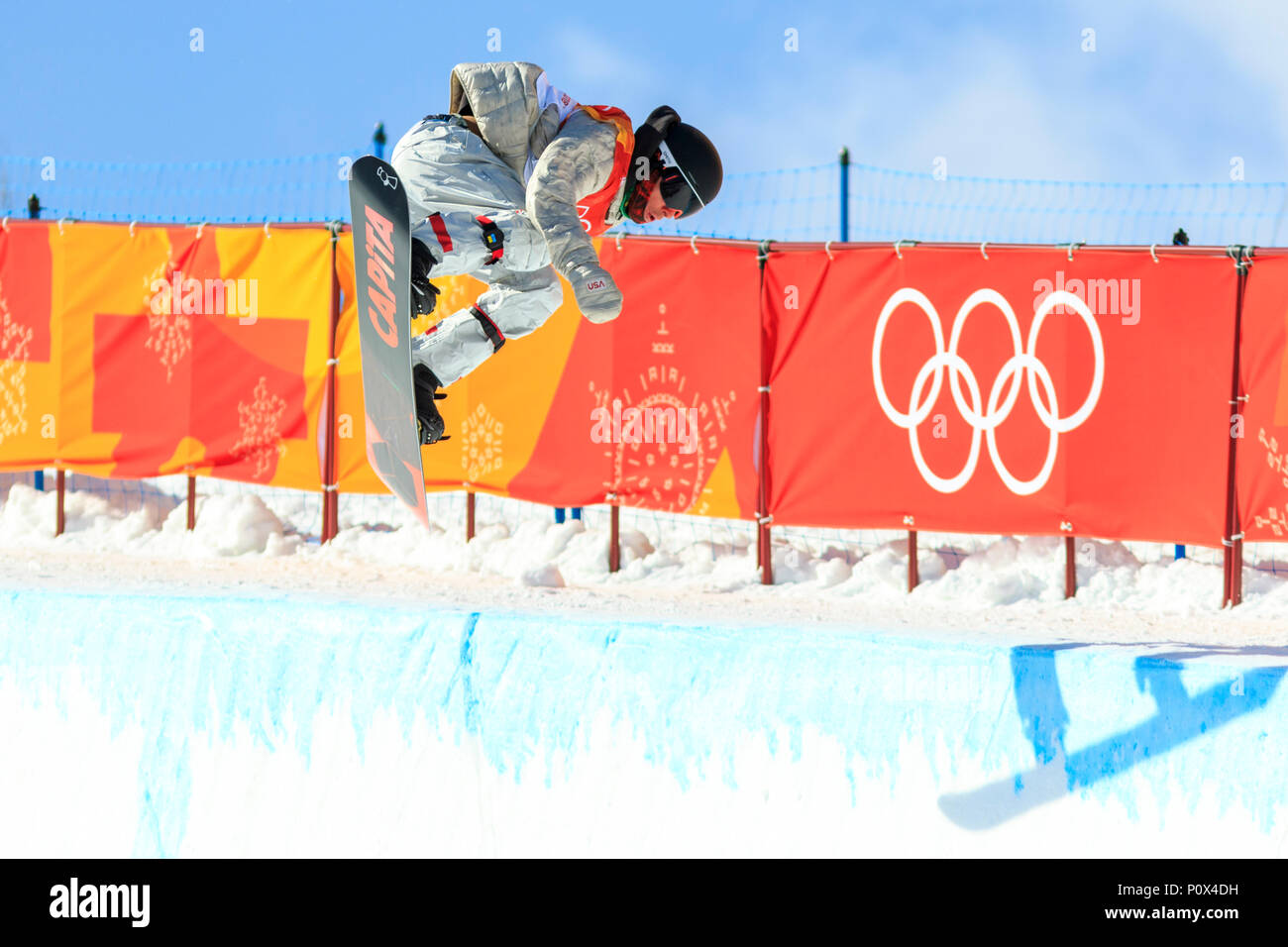 Chase Josey (USA) competing in the Men's Snowboarding Half Pipe ...