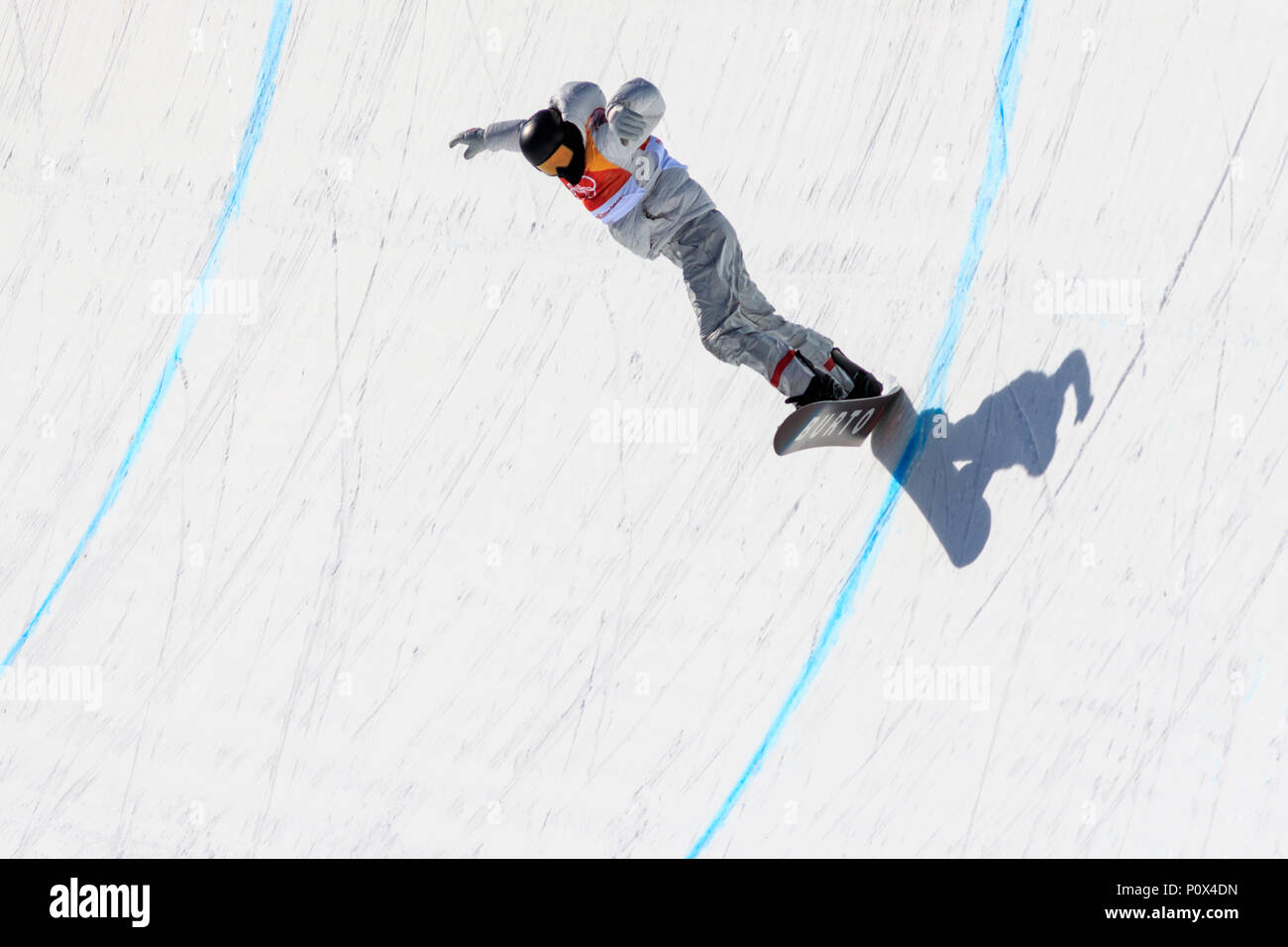 Shaun White (USA) competing in qualification in the Men's Snowboarding ...