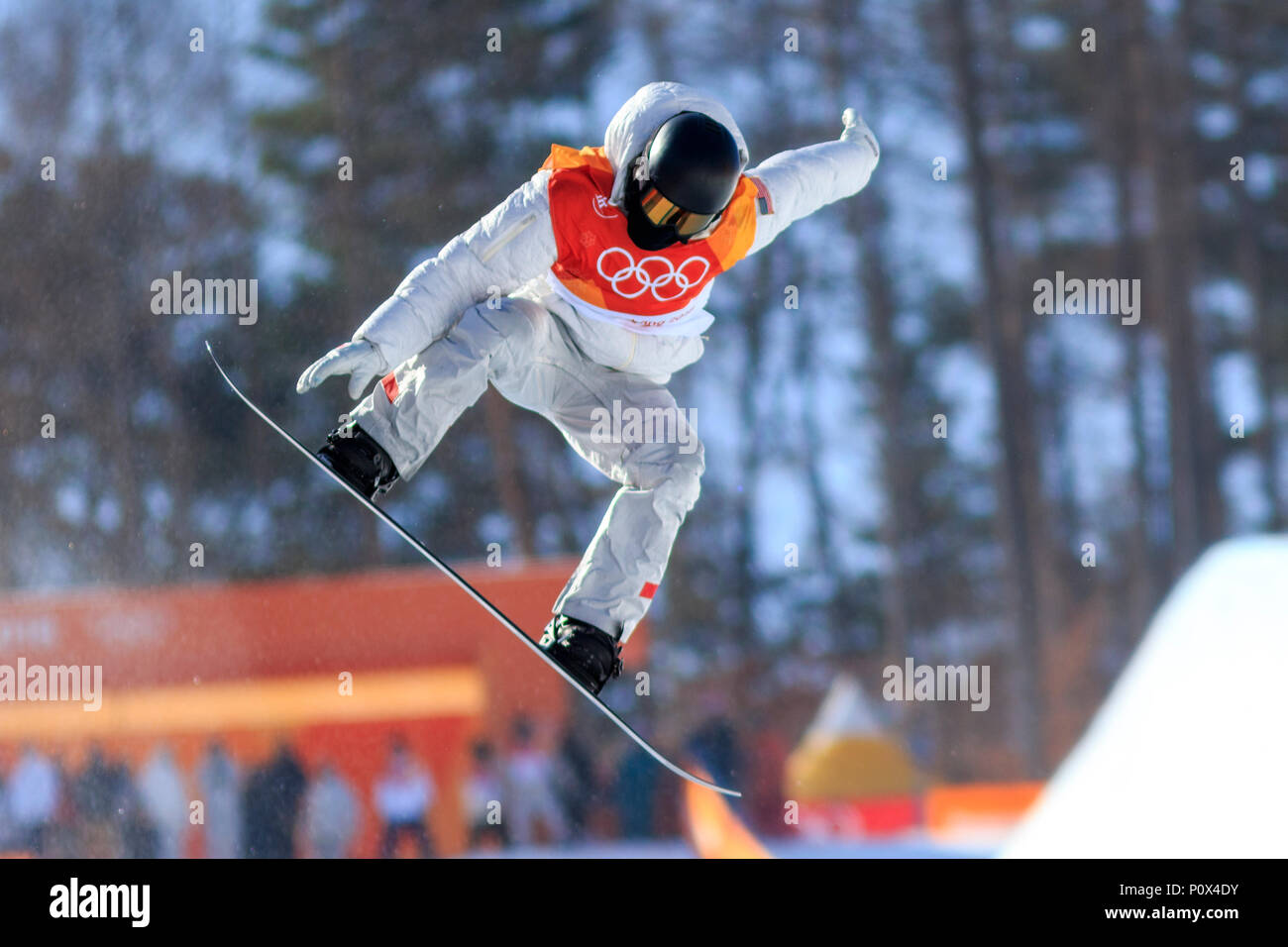 Shaun White (USA) competing in qualification in the Men's Snowboarding ...