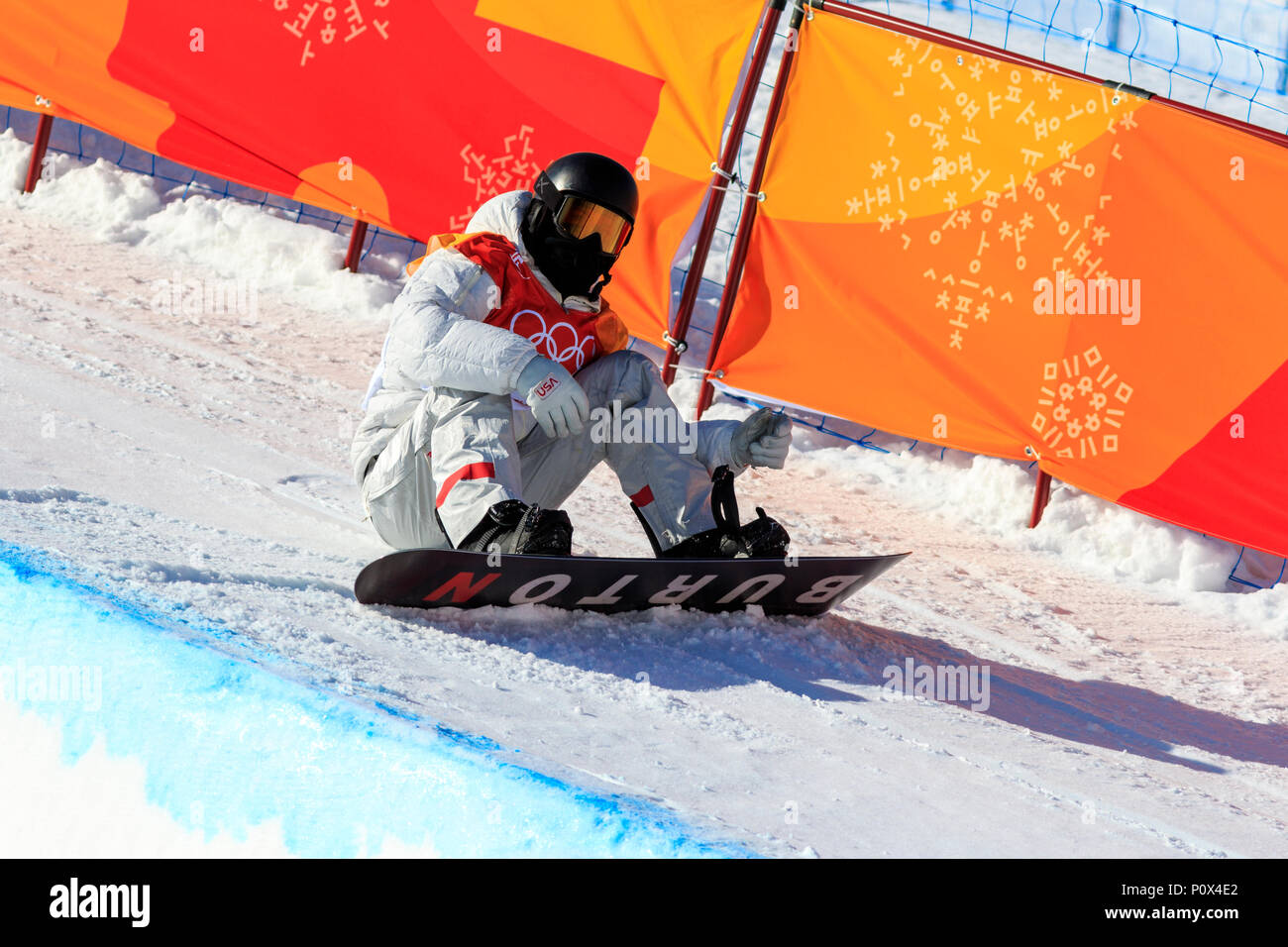 Shaun White (USA) competing in qualification in the Men's Snowboarding ...