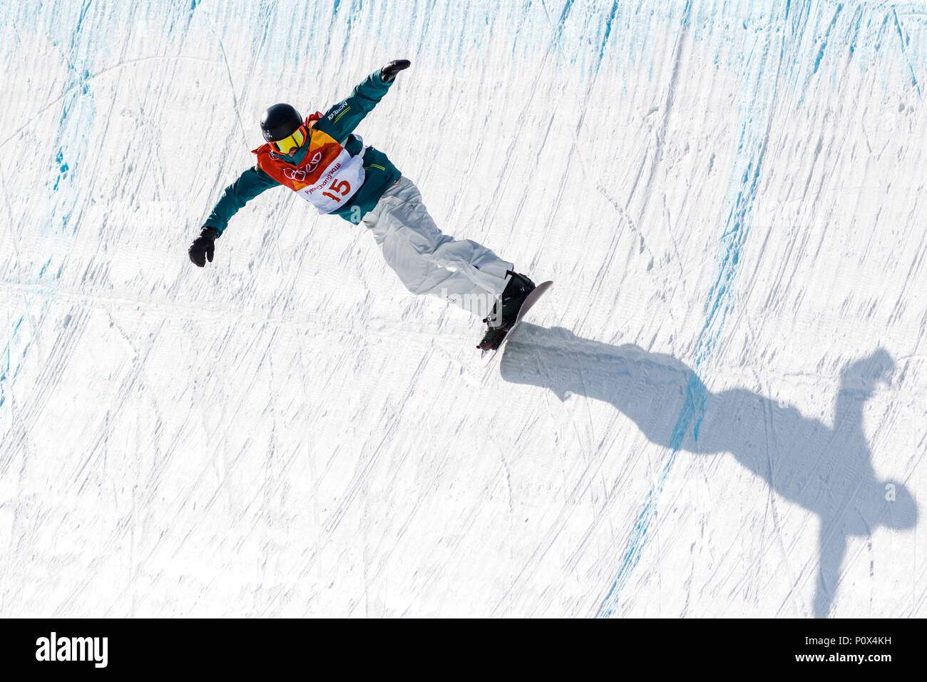 Kent Callister (AUS) competing in the Men's Snowboarding Half Pipe ...